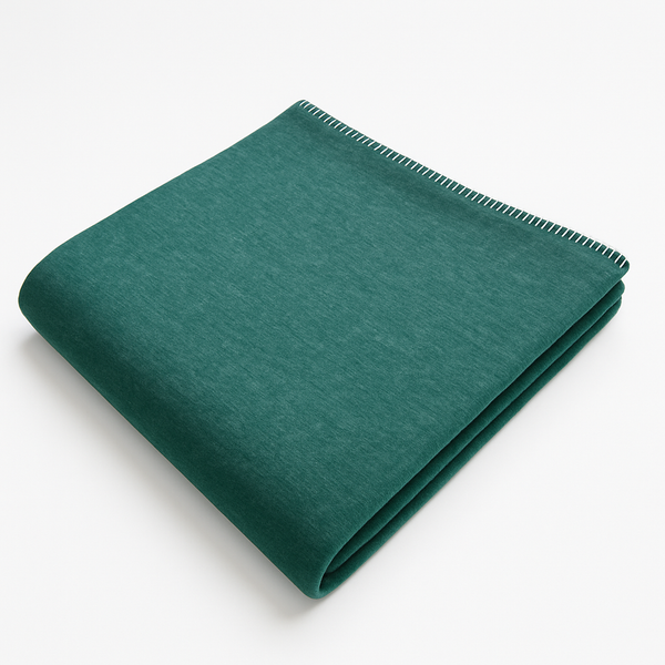 Double Faced Solid Color Throw with Blanket Stitch Edge – A Soft Idea